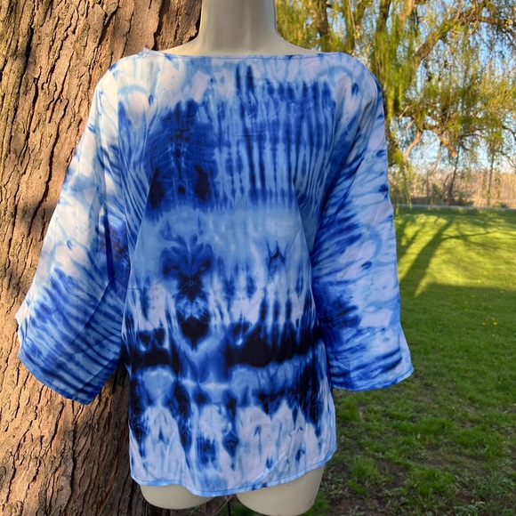 MICHAEL Michael Kors | Tops | Michael Michael Kors Blue Boxy Blouse ...